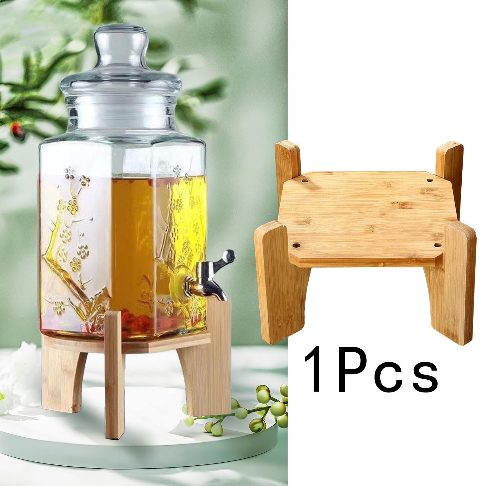 Drink Dispenser Stand Wooden Round Base Crafts Sturdy Wear Resistant ...