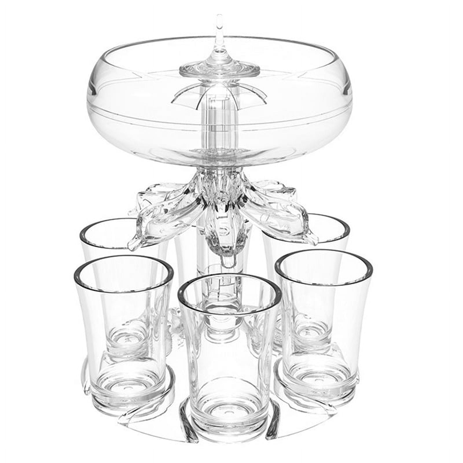 Party Drink Dispenser with 6 Shot Glasses Set - Acrylic Touchless ...