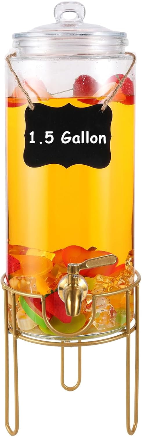 Drink Dispensers for Parties 1 Gallon, Bevarage Dispenser with Stand ...