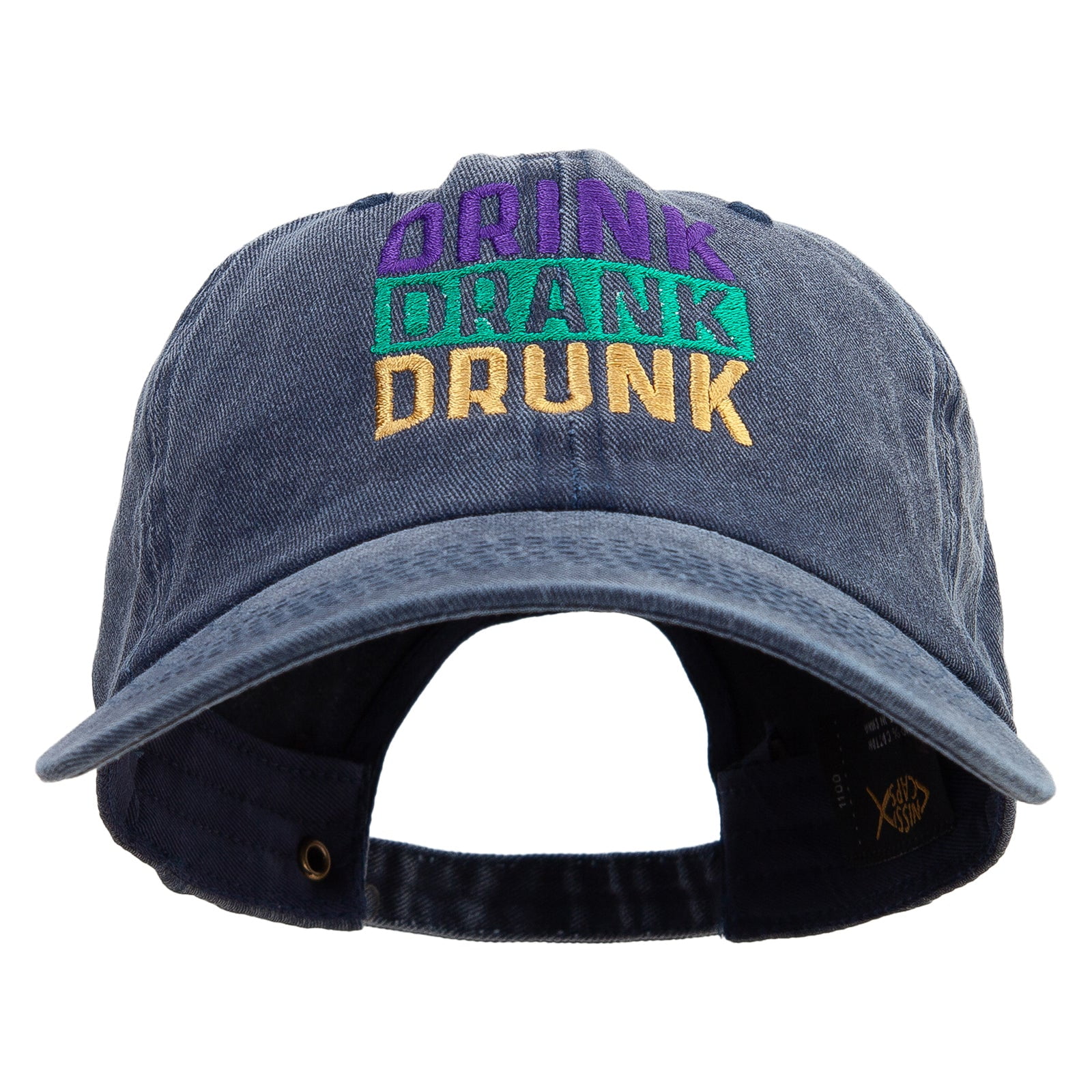 Drink Drank Drunk Cotton Twill Premium Pigment Dyed Cap - Navy OSFM ...