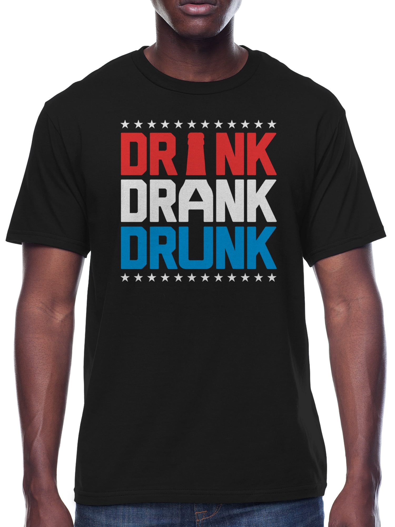 Drink Drank Drunk men's Americana Graphic Tee - Sizes S-3XL - Walmart.com