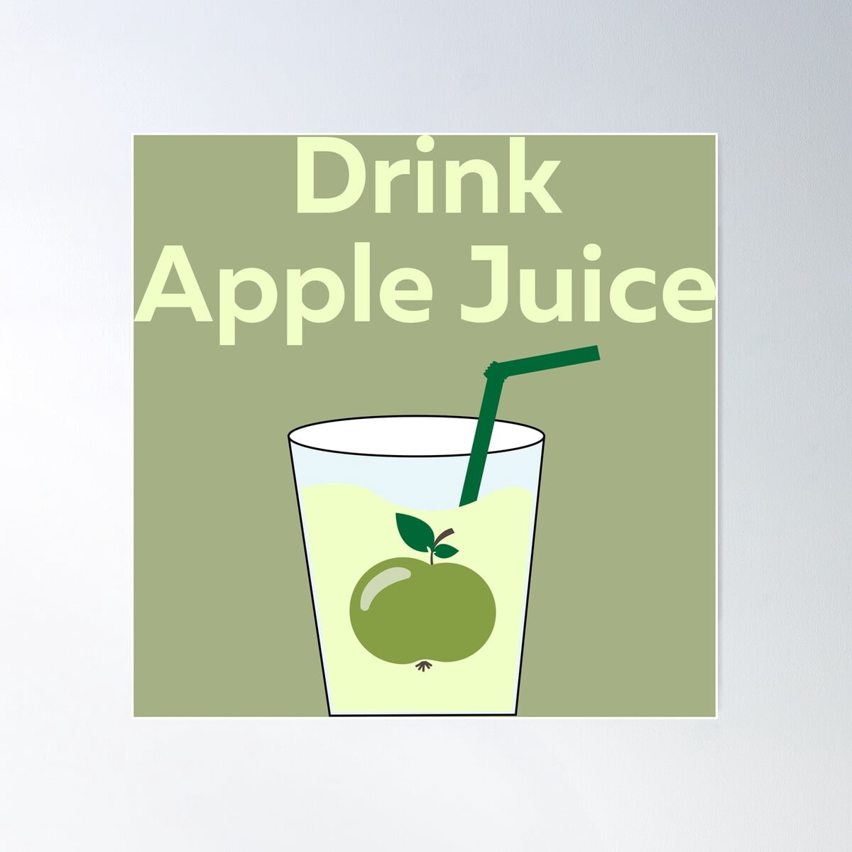 Drink Green Apple Juice Poster Wall Art, Modern Wall Decor For Living ...