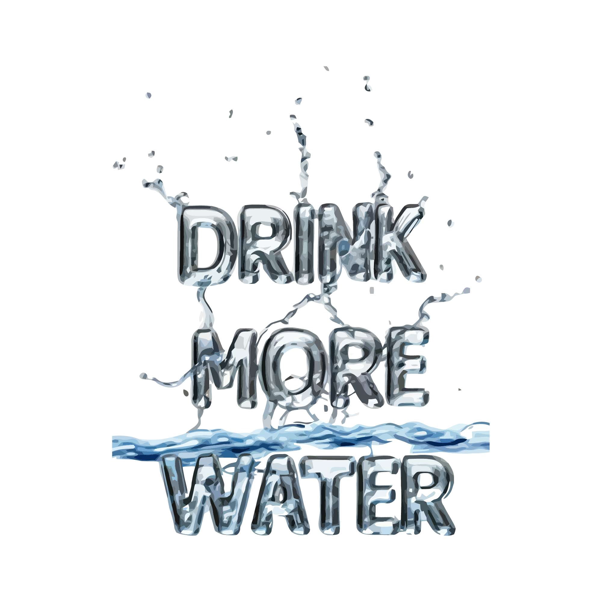 Drink More Water Stay Hydrated Healthy Life Motivated Quote Wall Art ...