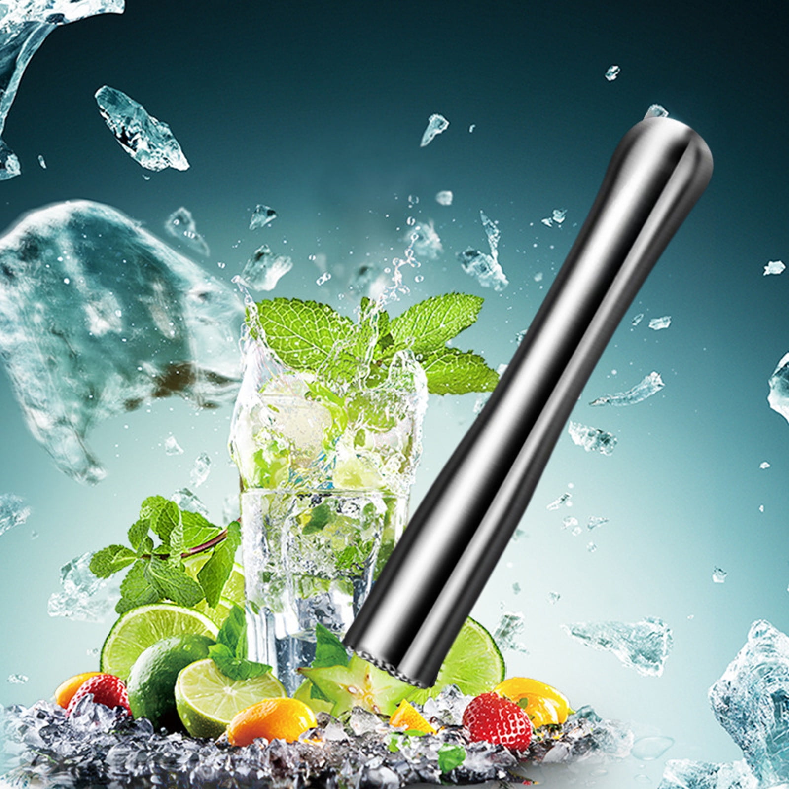 Drink Muddler, Stainless Steel Cocktail, Muddler Ice Crusher Mint ...