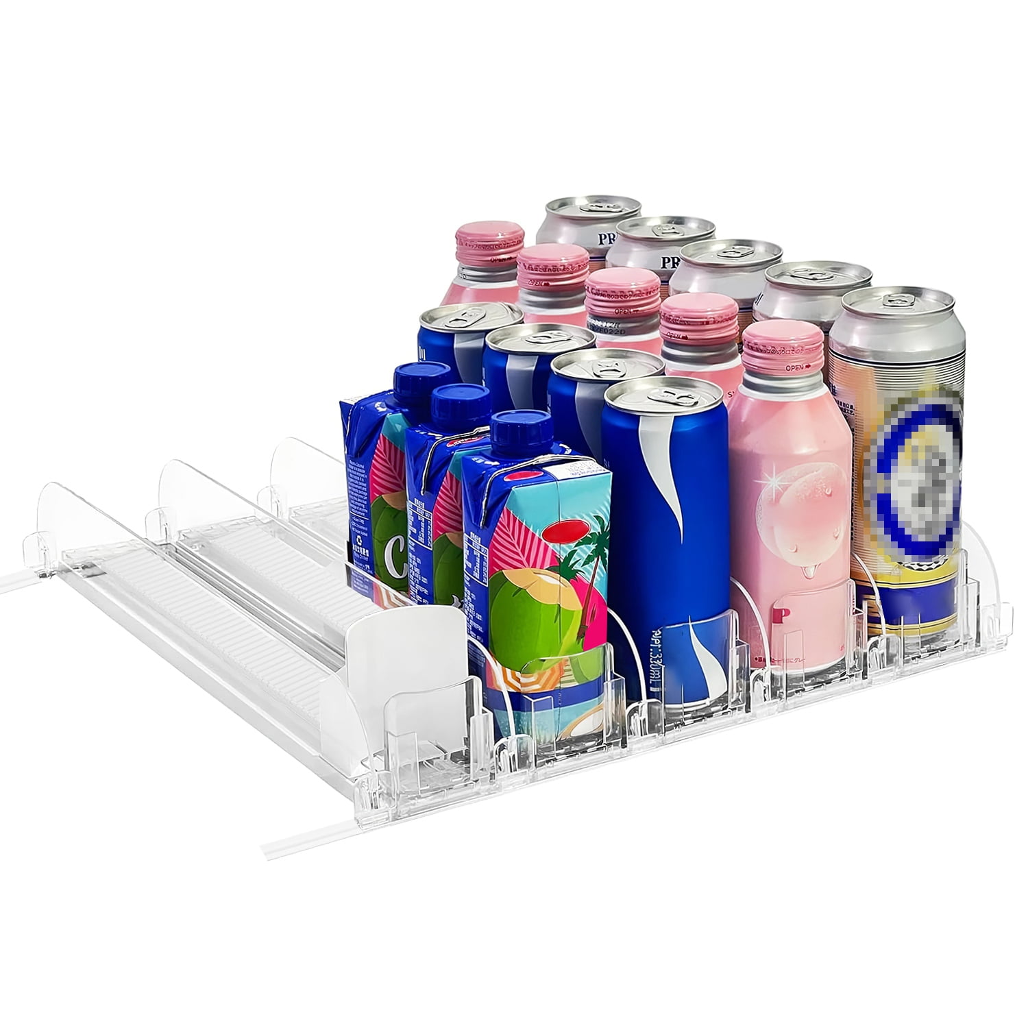 Drink Organizer for Fridge TeqHome Drink Holder with Automatic Pusher ...