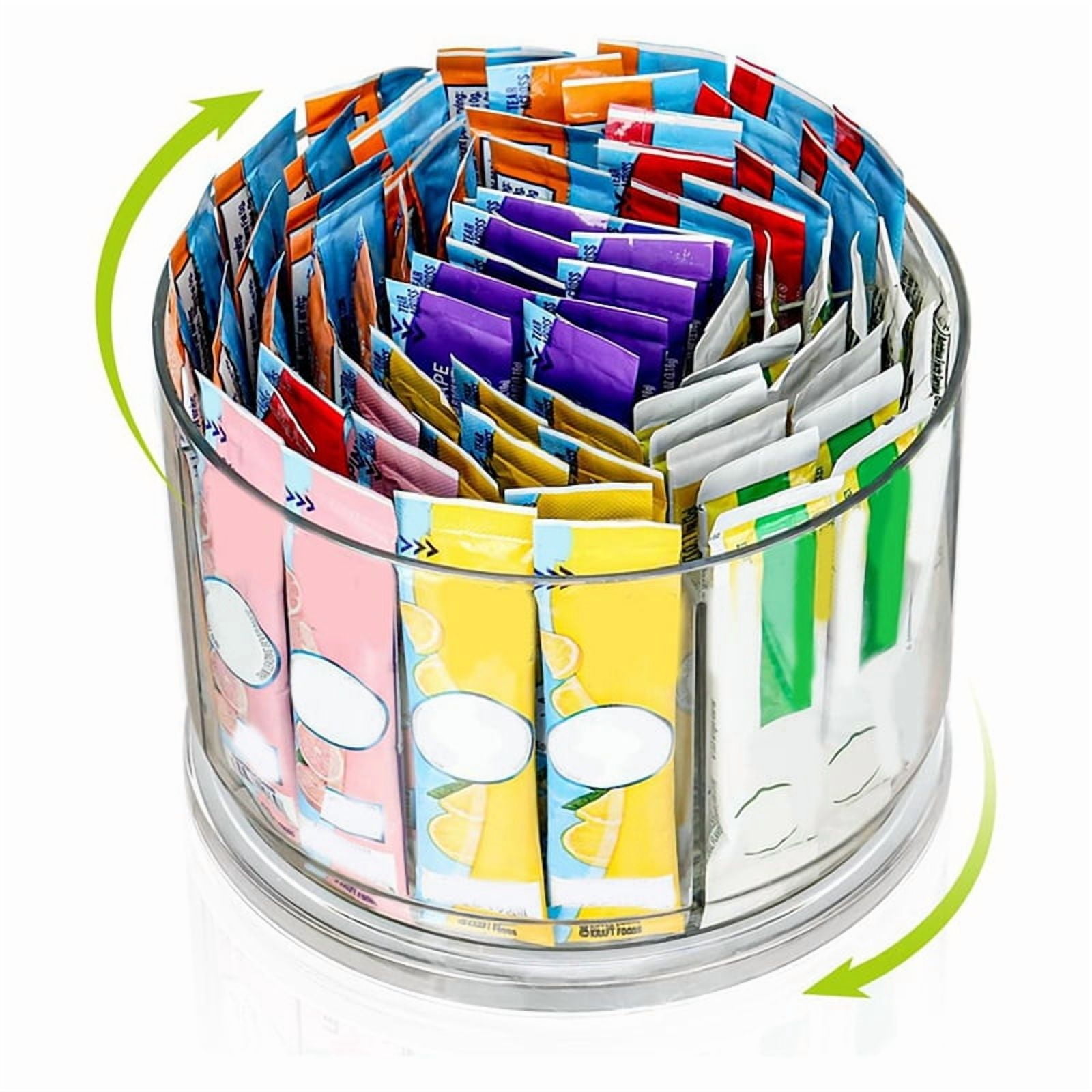 Drink Packet Organizer, 360° Rotating Lazy Turntable Powdered Mix ...