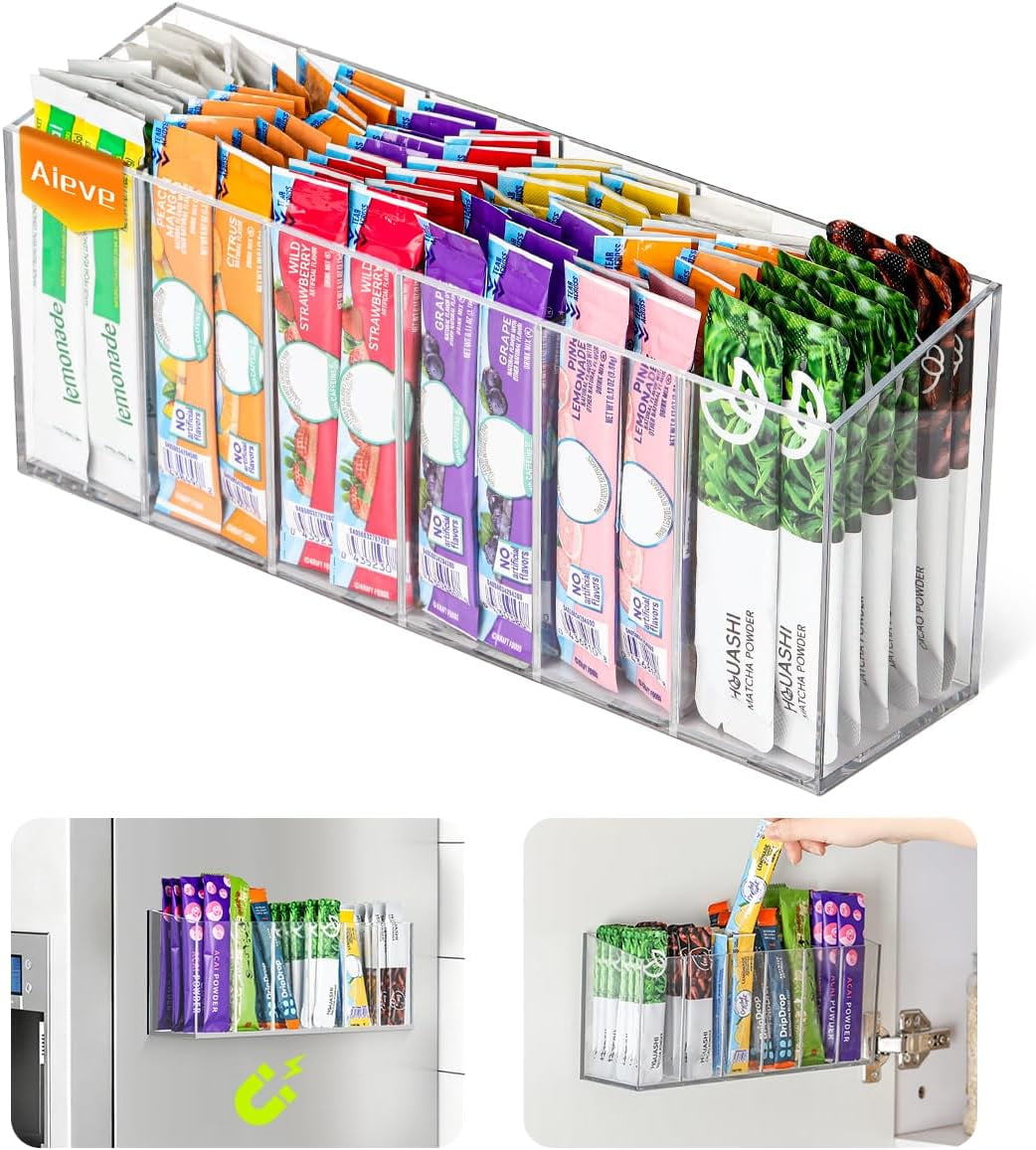 Drink Packet Organizer, Mountable Water Packet Organization Holder with ...