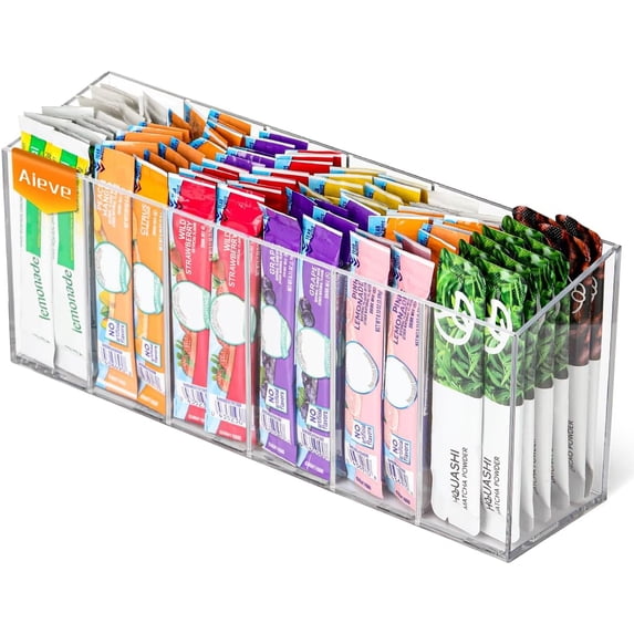 Drink Packet Organizer, Water Drink Packet Holder with Removable ...
