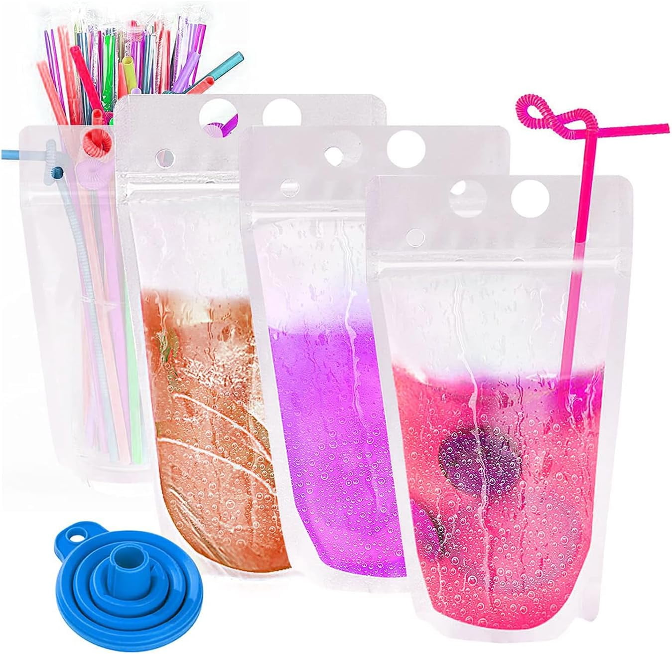Drink Pouches,30Pcs Leak-Proof Juice Pouches with Individual Package ...