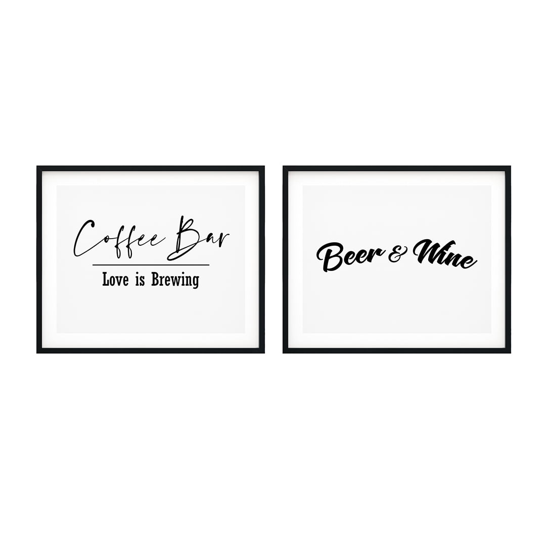 Drink Serving Signs 11 x 14" Wall Decor UNFRAMED Print (2 Pack ...