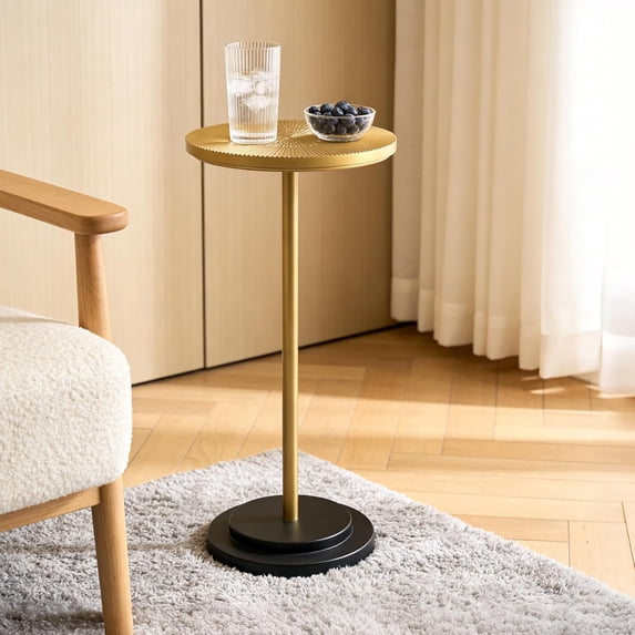 Drink Table, Carved Table Top Martini Table, Small Side Table, Weighted ...