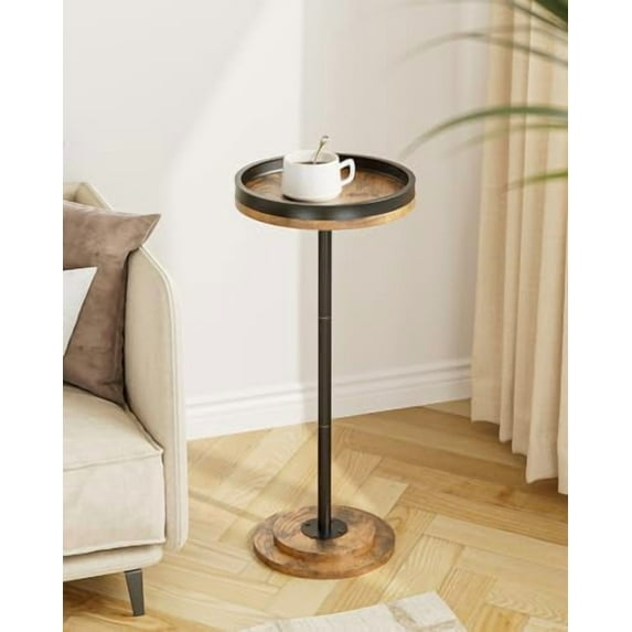 Drink Table, Round Side Table for Small Spaces, Pedestal Small End ...