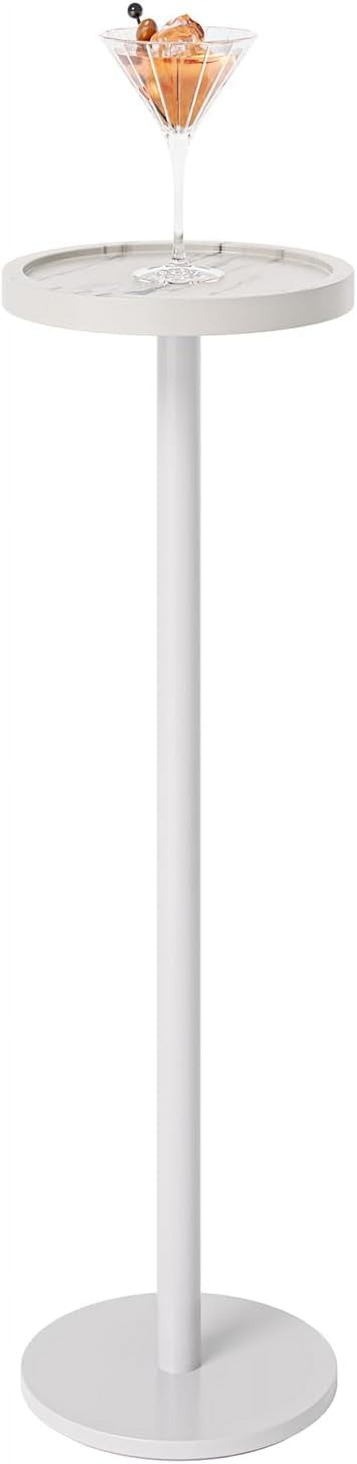 Drink Table, Small Pedestal Side Table, Round Cocktail Table, Circle ...