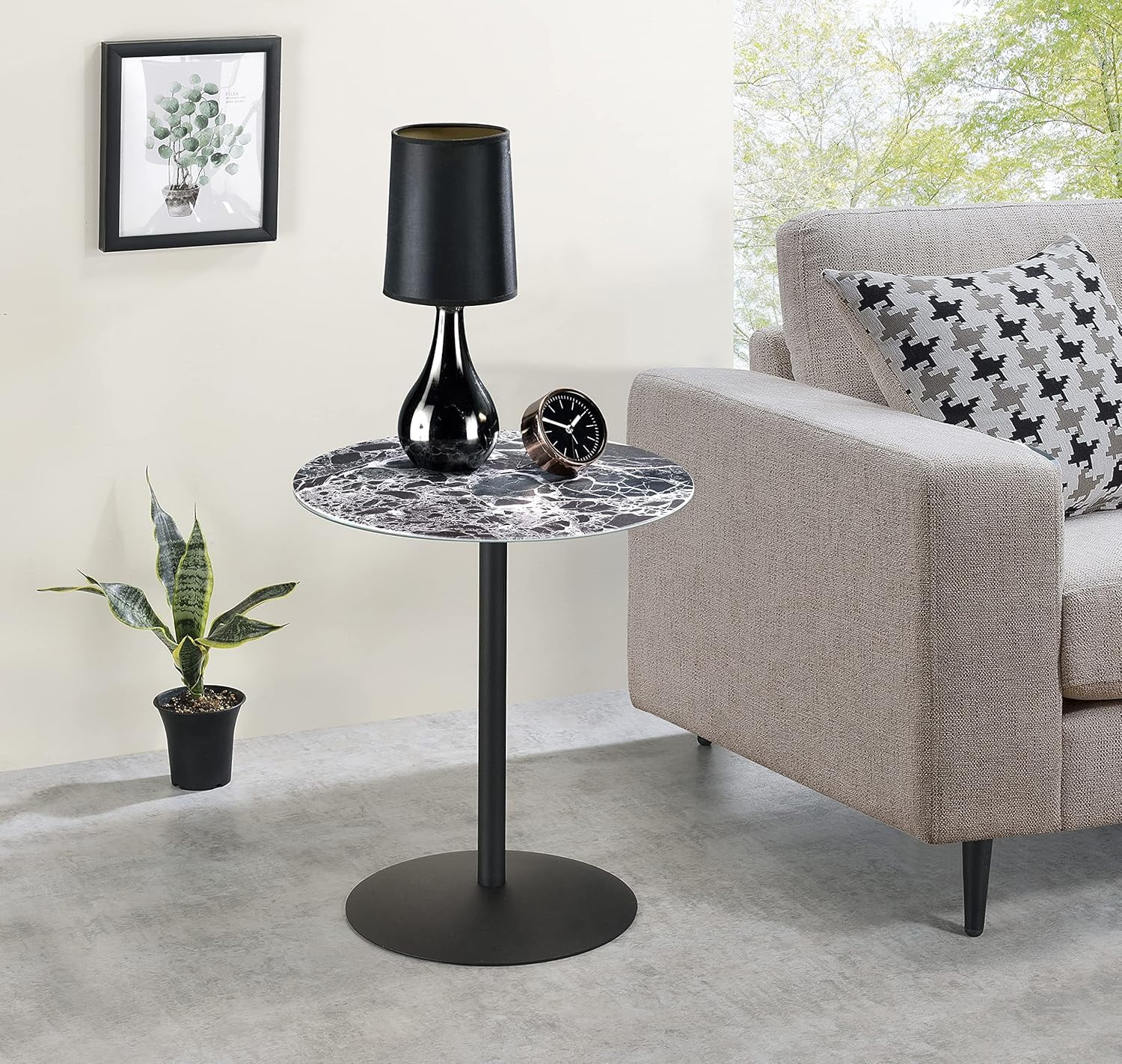 Drink Table,Small Pedestal Table, Marble Martini Tables, Side End ...