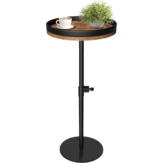 Drink Table, Small Round Side Table Height Adjustable Martini Table ...