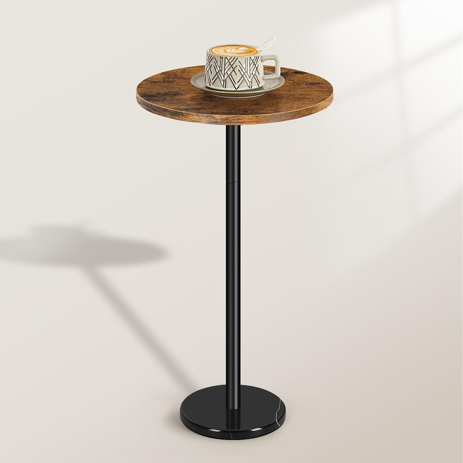 Drink Table Small Side Table with Marble Base Pedestal Side Table Drink ...