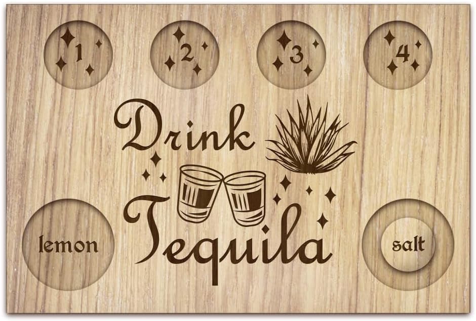 Drink Tequila Shot Glass Wooden Shot Glass Tray Rectangular Glass ...