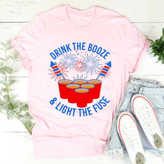 Drink The Booze Light The Fuse Tee Heather Prism Peach S Peachy Sunday ...