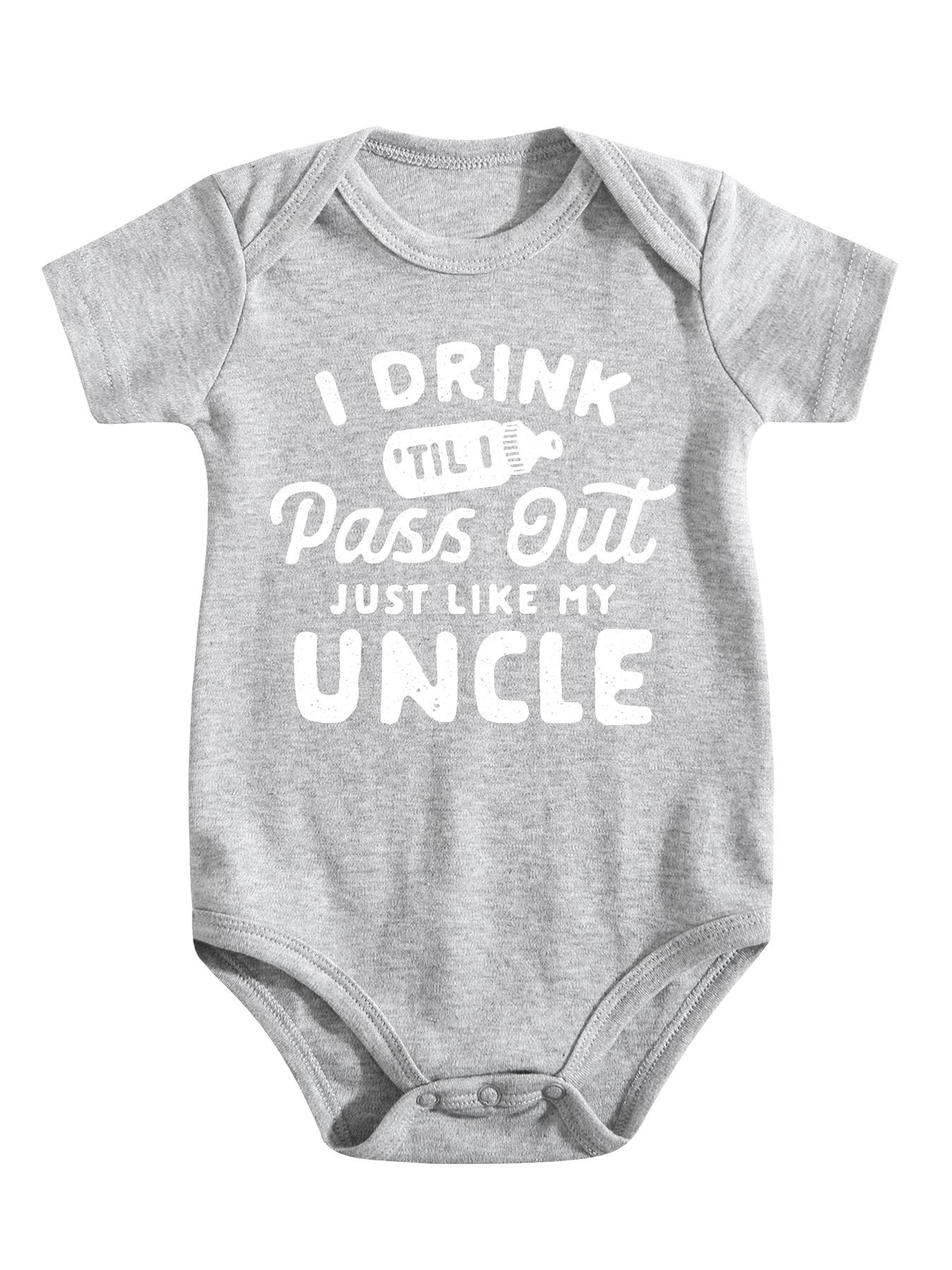 Drink Til I Pass Out Like My Uncle Baby Bodysuit – Funny Infant One ...