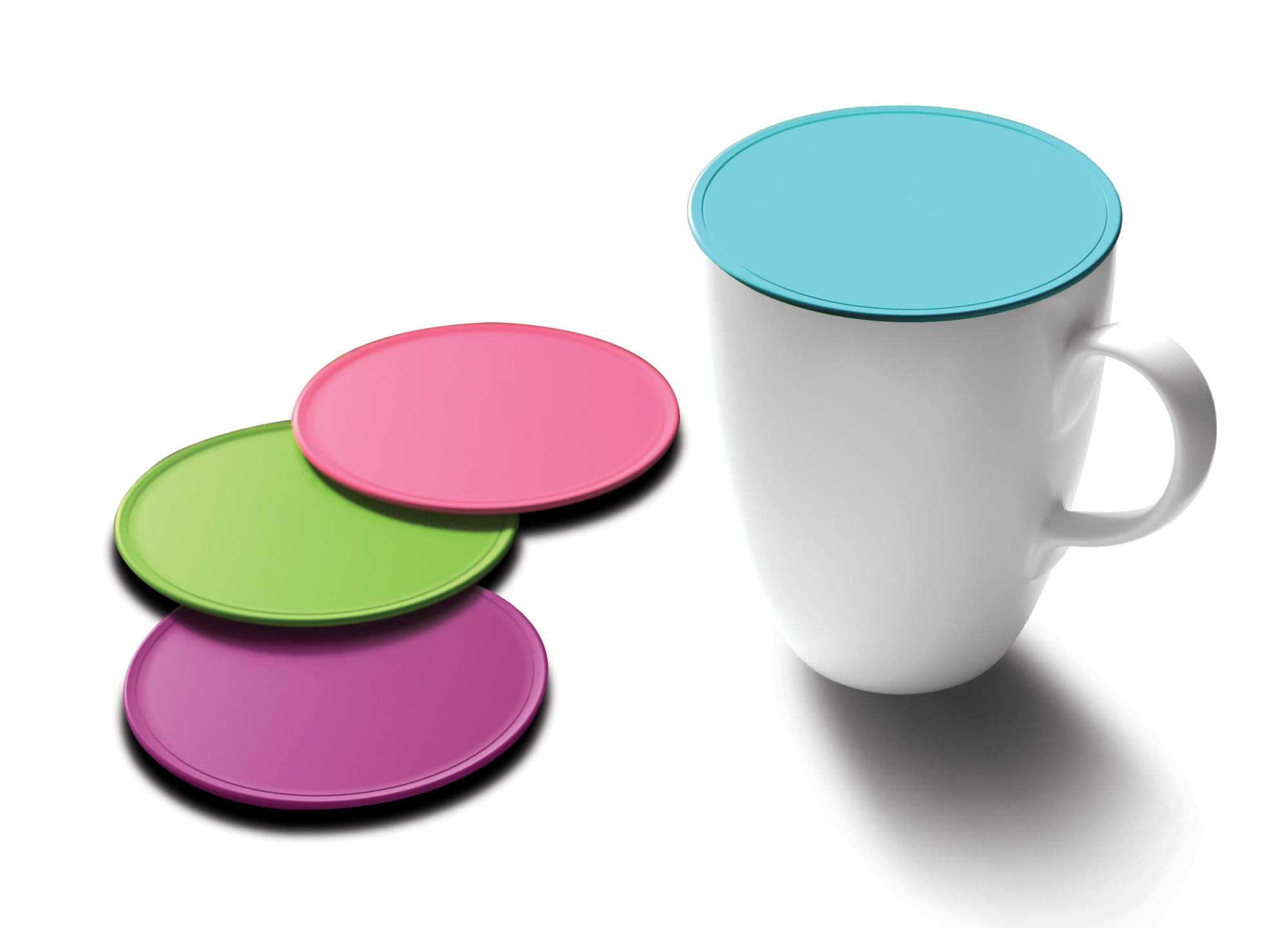 Drink Tops Tap and Seal Coffee and Tea Covers- Gently Suctions to Mugs ...