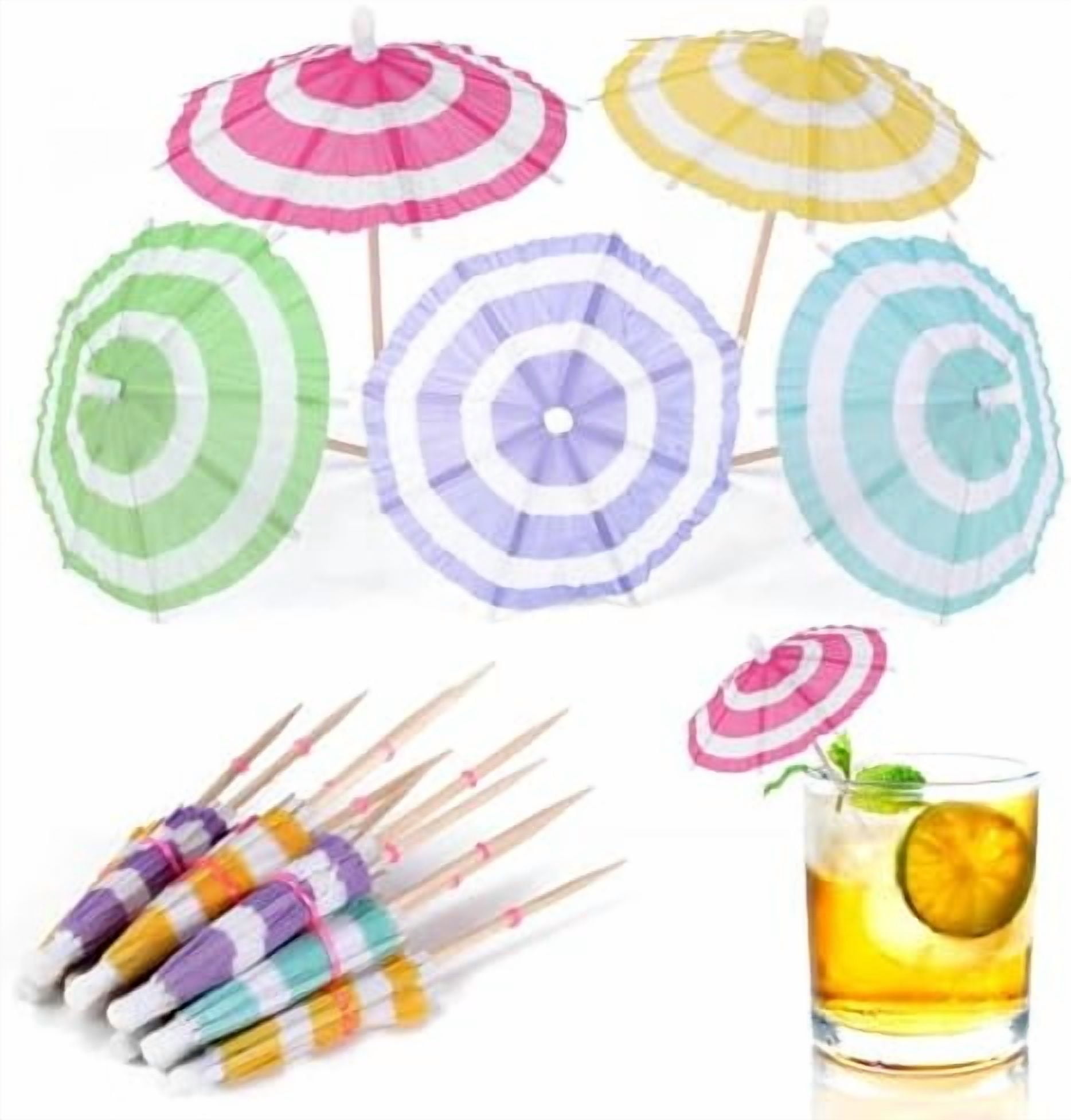 Drink Umbrellas Cocktail Picks - 125 Pcs Cocktail Umbrellas for Drinks ...