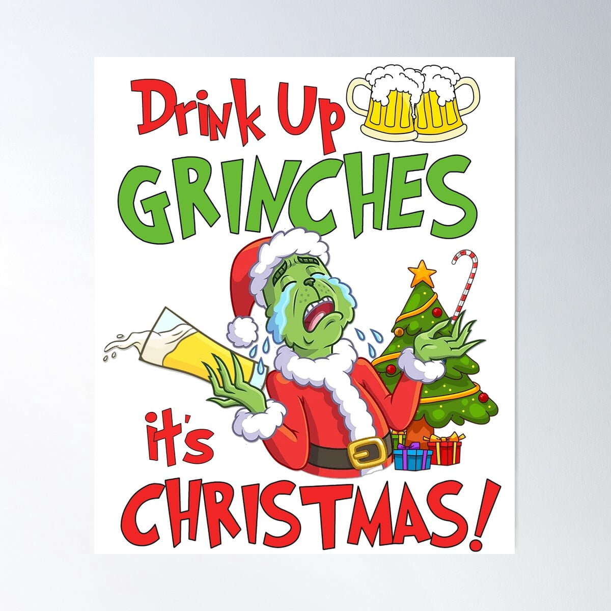 Drink Up Grinches Topseller Poster Wall Art, Modern Wall Decor For ...