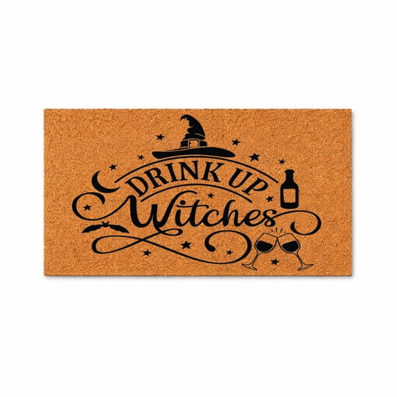 Drink Up Witches Doormat, Funny Halloween Welcome Door Mat, Indoor ...
