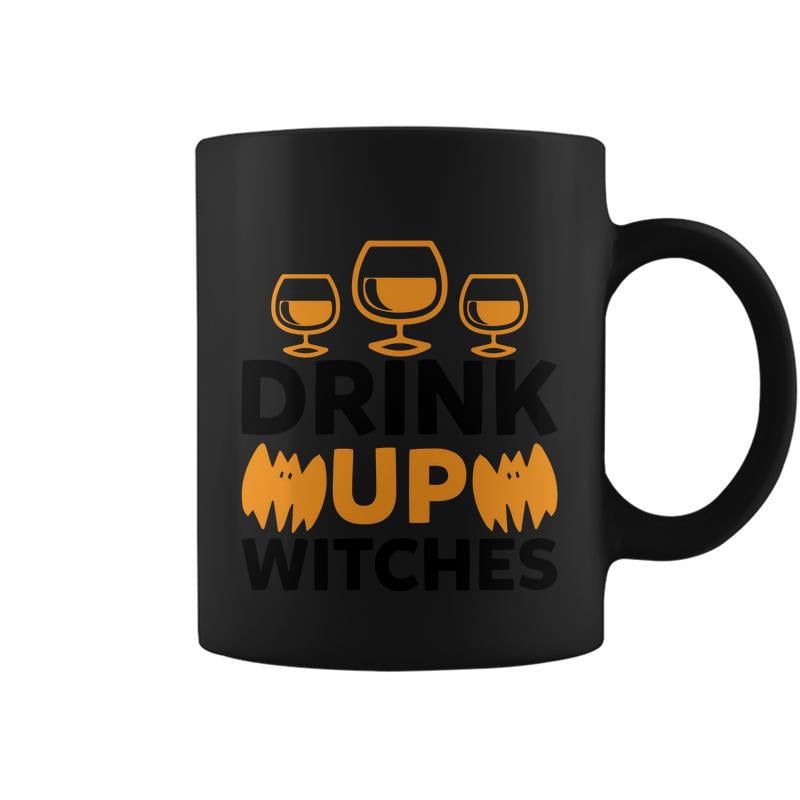 Drink Up Witches Halloween Quote Graphic Design Printed Casu - Walmart.com