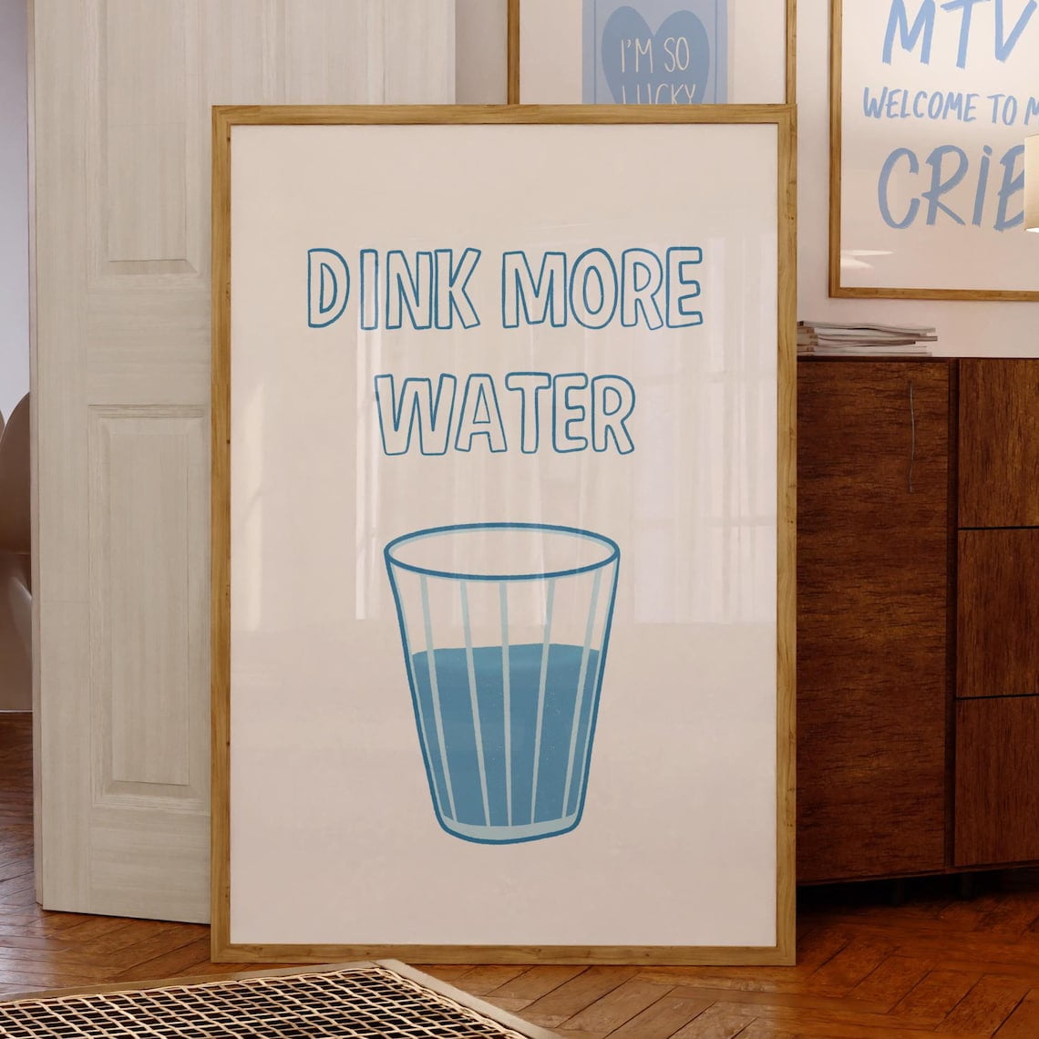 Drink Water Poster, Hydration Art Print, Drink More Water Wall Art ...