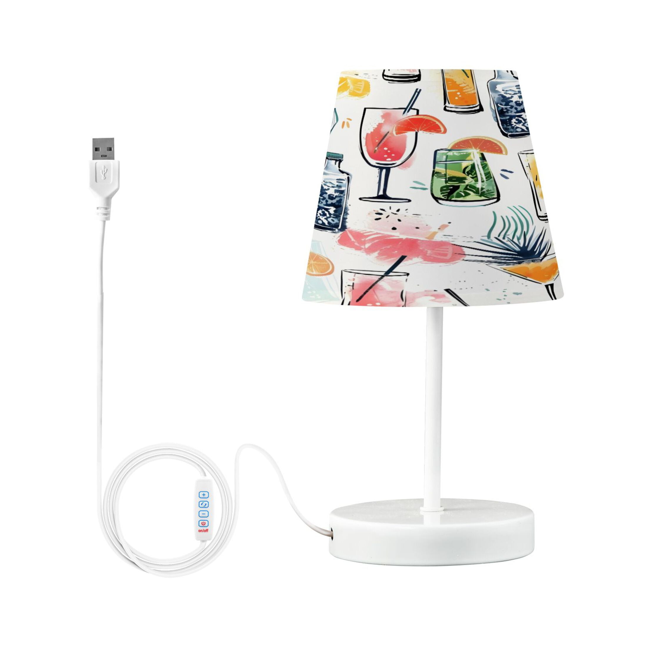 Drink on Glass Desk Lamp LED Table Nightstand Lamps with 3 Color ...