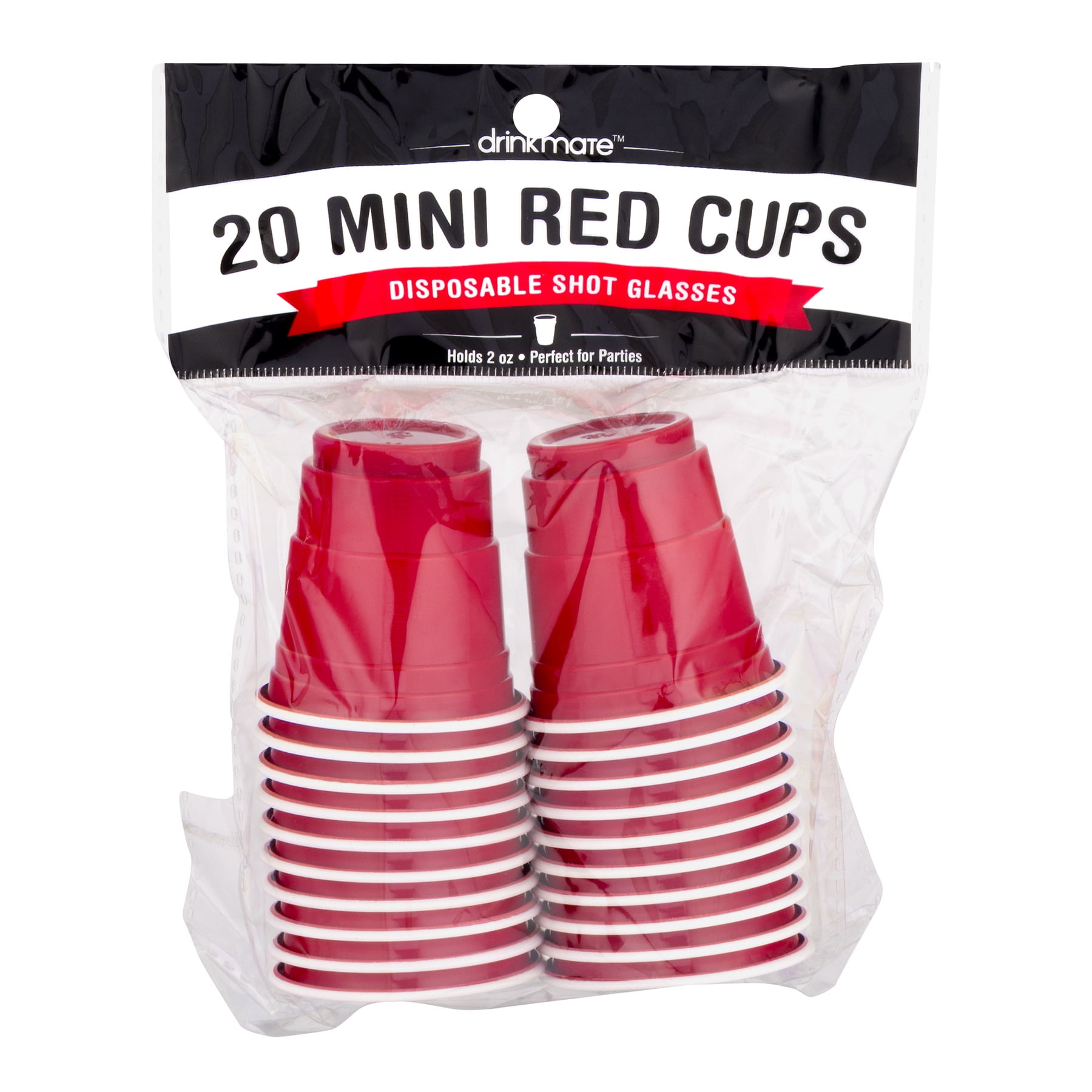 Gourmet Club DrinkMate Red Disposable Plastic Shot Glasses for Parties ...