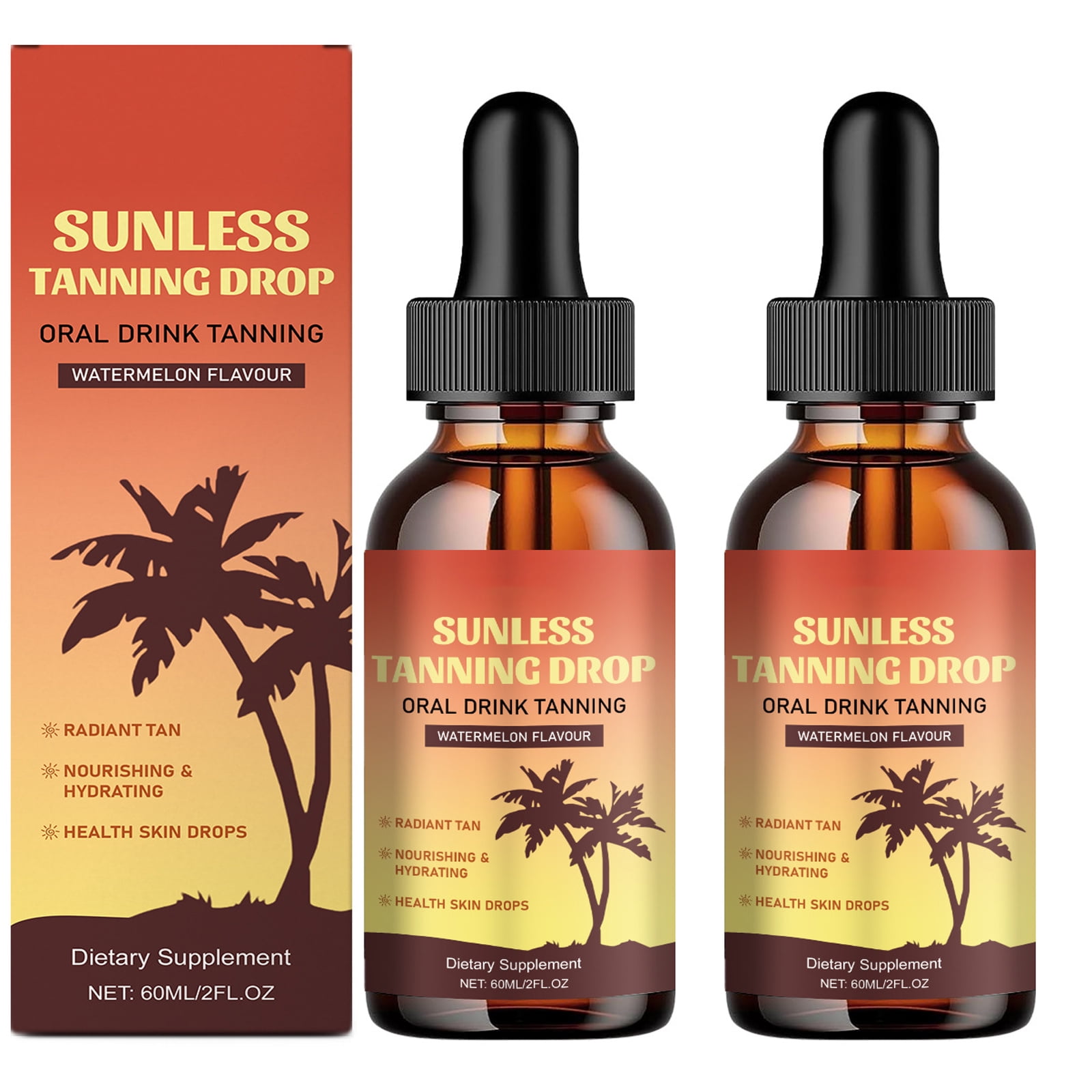 Drinkable Sunless Tanning Drops,Oral Tanning Formula for Natural ...