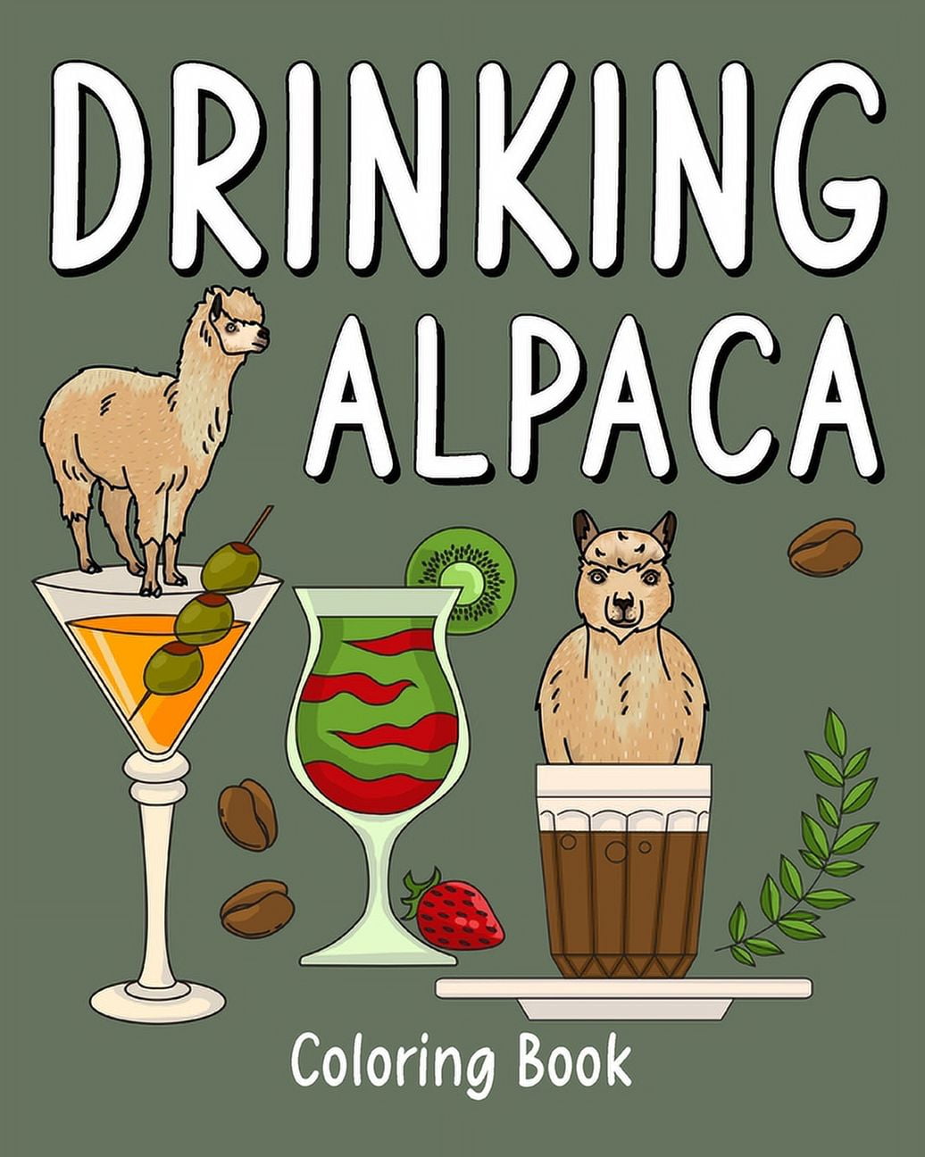 Drinking Alpaca Coloring Book: Animal Painting Pages with Recipes ...