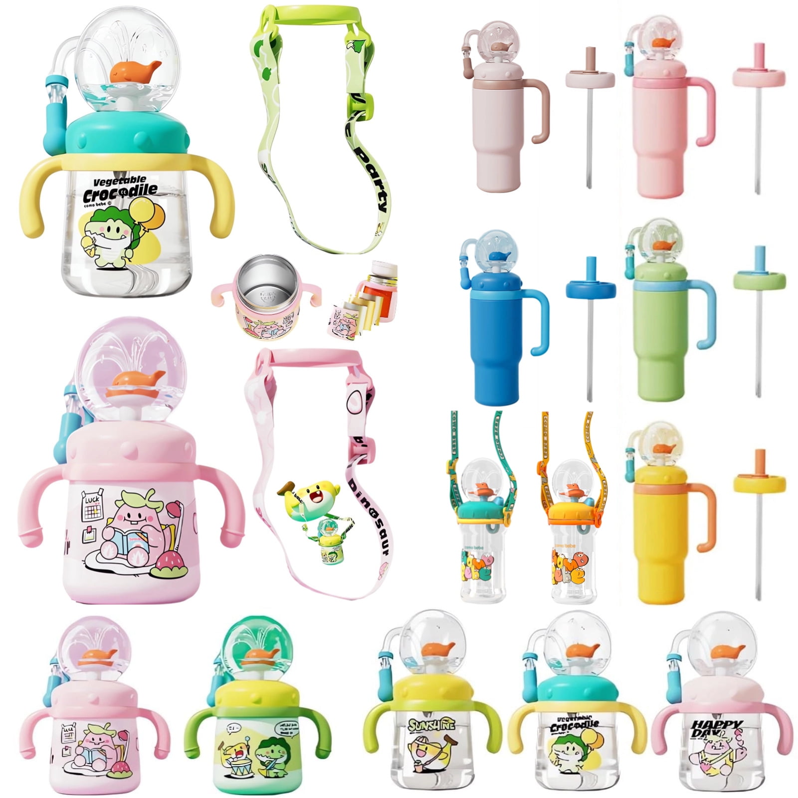 Drinking Cup with Whale Squirt 2025 Weighted Sippy Cups No Spill Cute ...