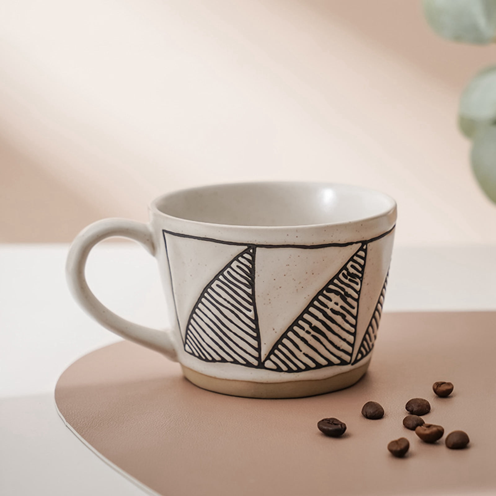 Drinking Cups,12 Oz Ceramic Coffee Tea Cups,Geometric Pattern Mugs For ...