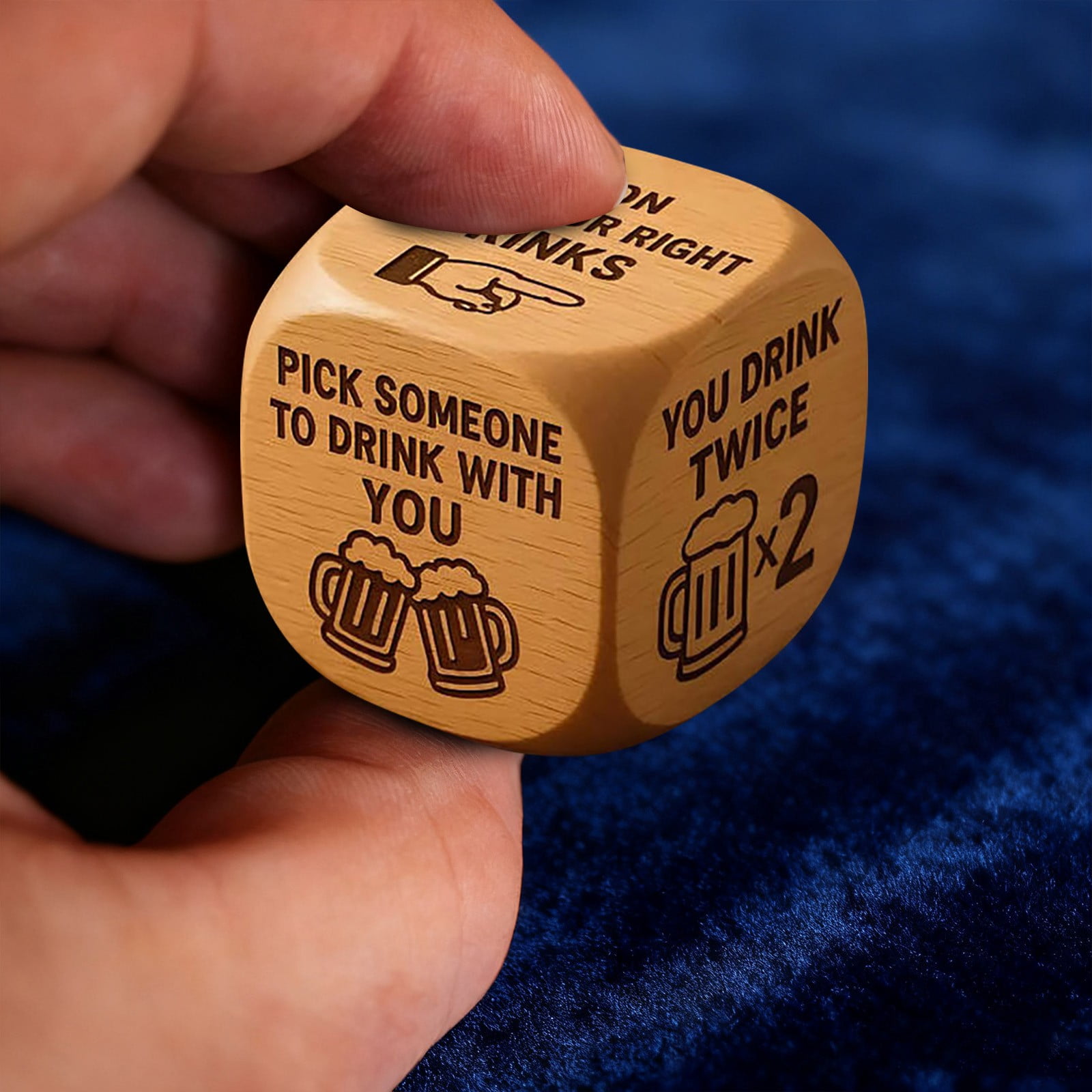 Drinking Dice Game, Wooden Party Dice with Fun Commands for Game Night ...