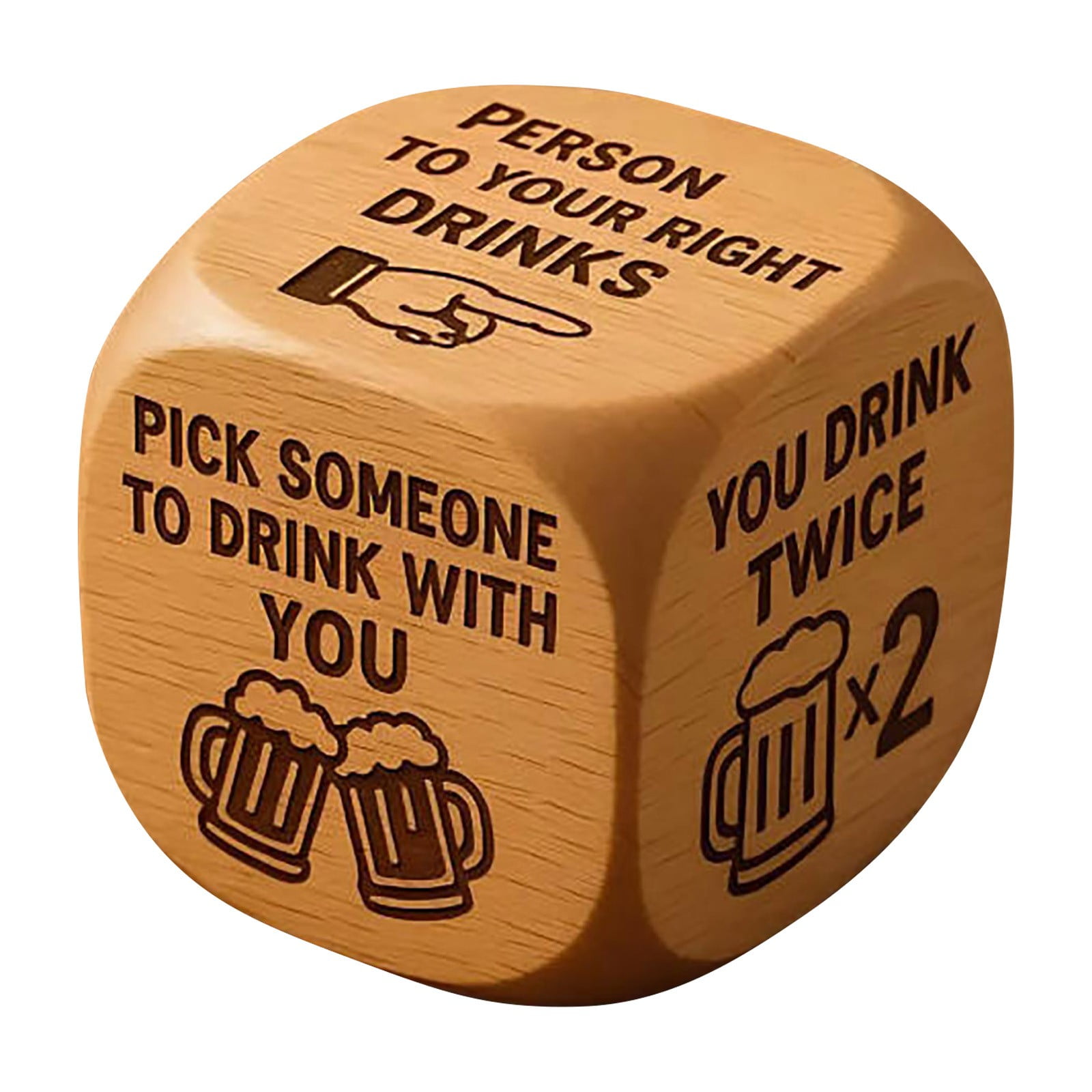 Drinking Dice Game, Wooden Party Dice with Fun Commands for Game Night ...