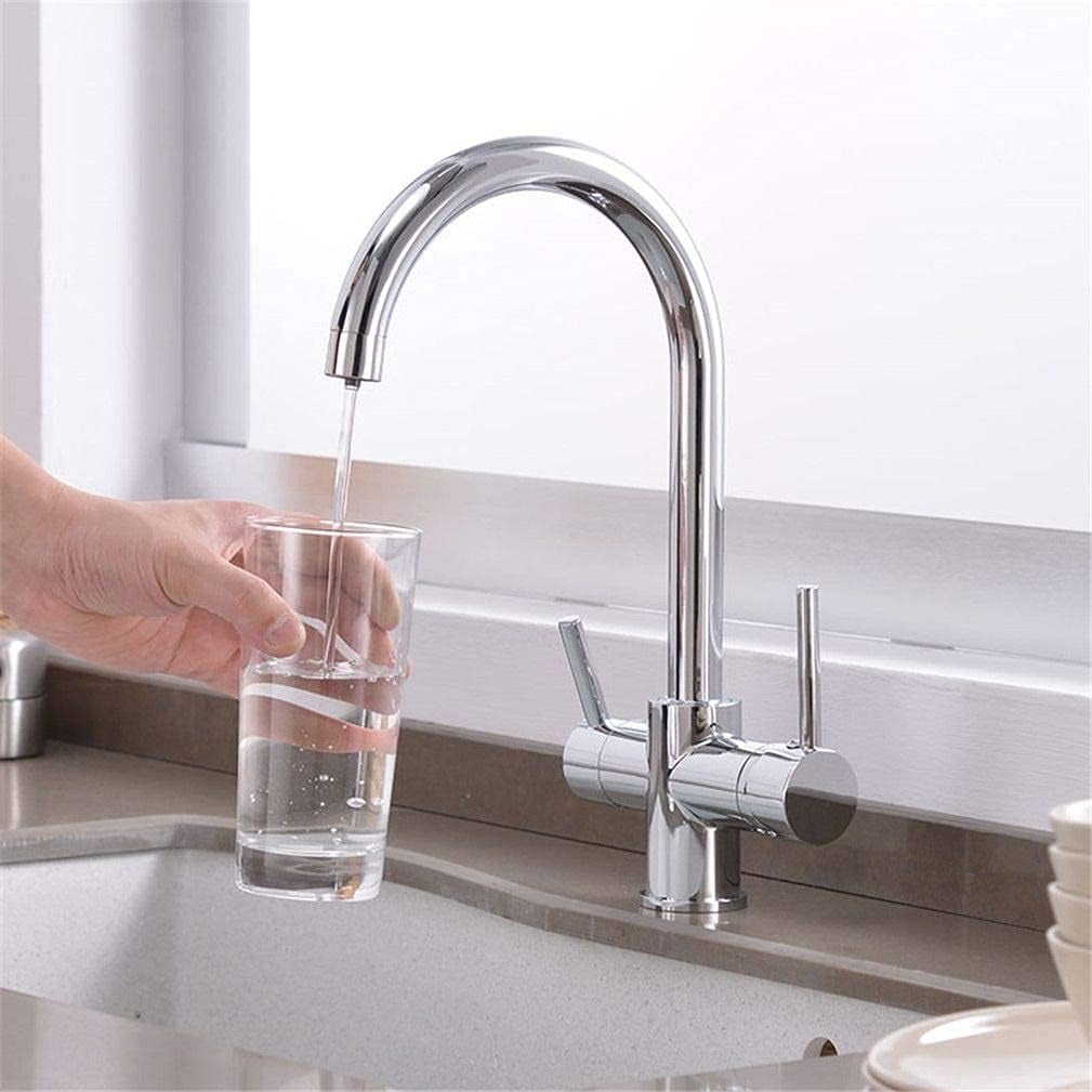 Drinking Filtered Water Kitchen Faucet Brass Purifier Faucet 3 Way Dual ...