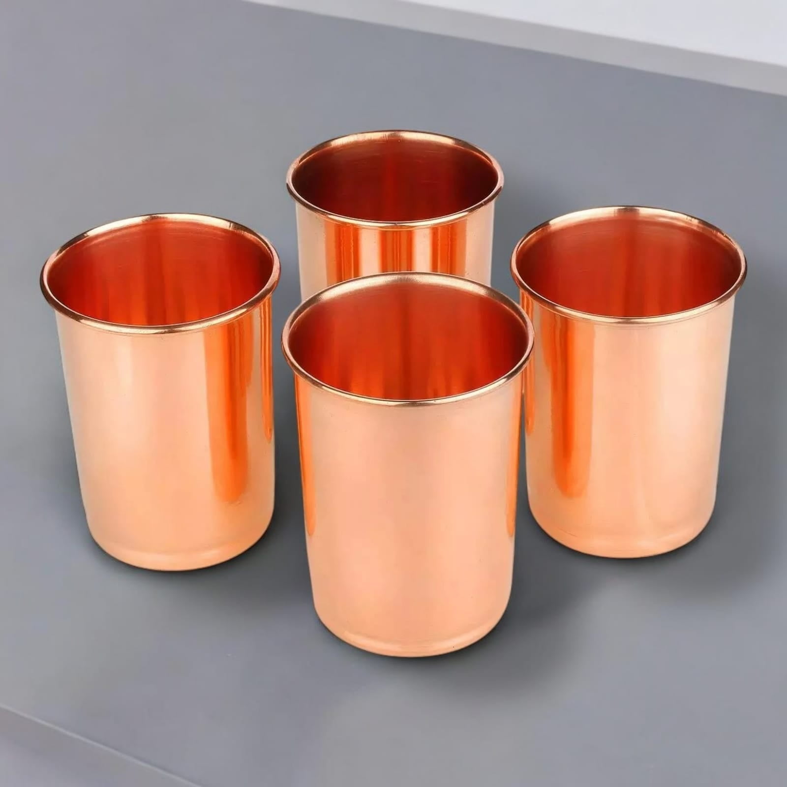Drinking Glass Copper Glass 100% Pure Copper Tumbler Health Healing Set ...