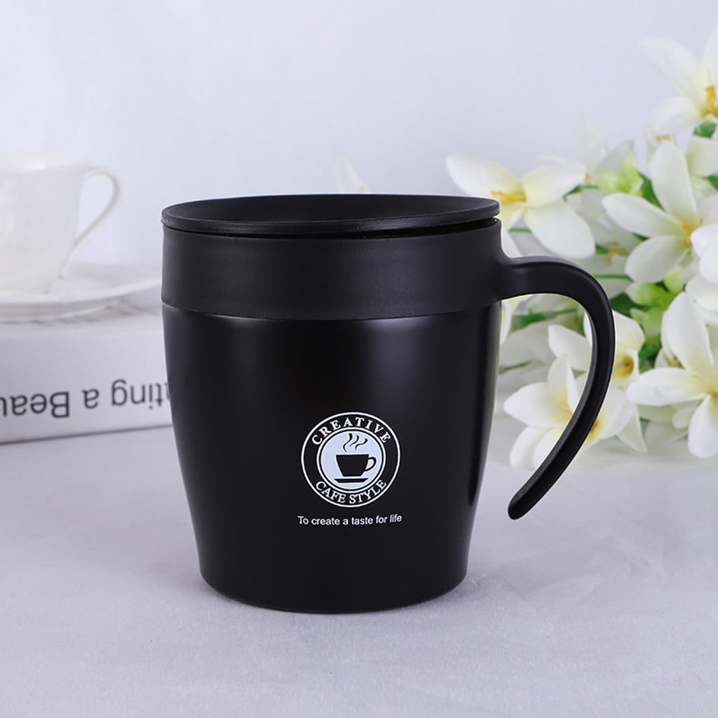 Drinking Glass Wall Steel Coffee Mug Insulated With Lid Water Cup ...