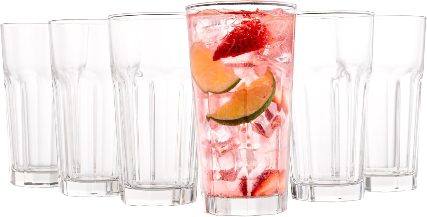 Drinking Glasses, 11.5 Ounce Glass Cups, Durable Glasses Drinking Set ...