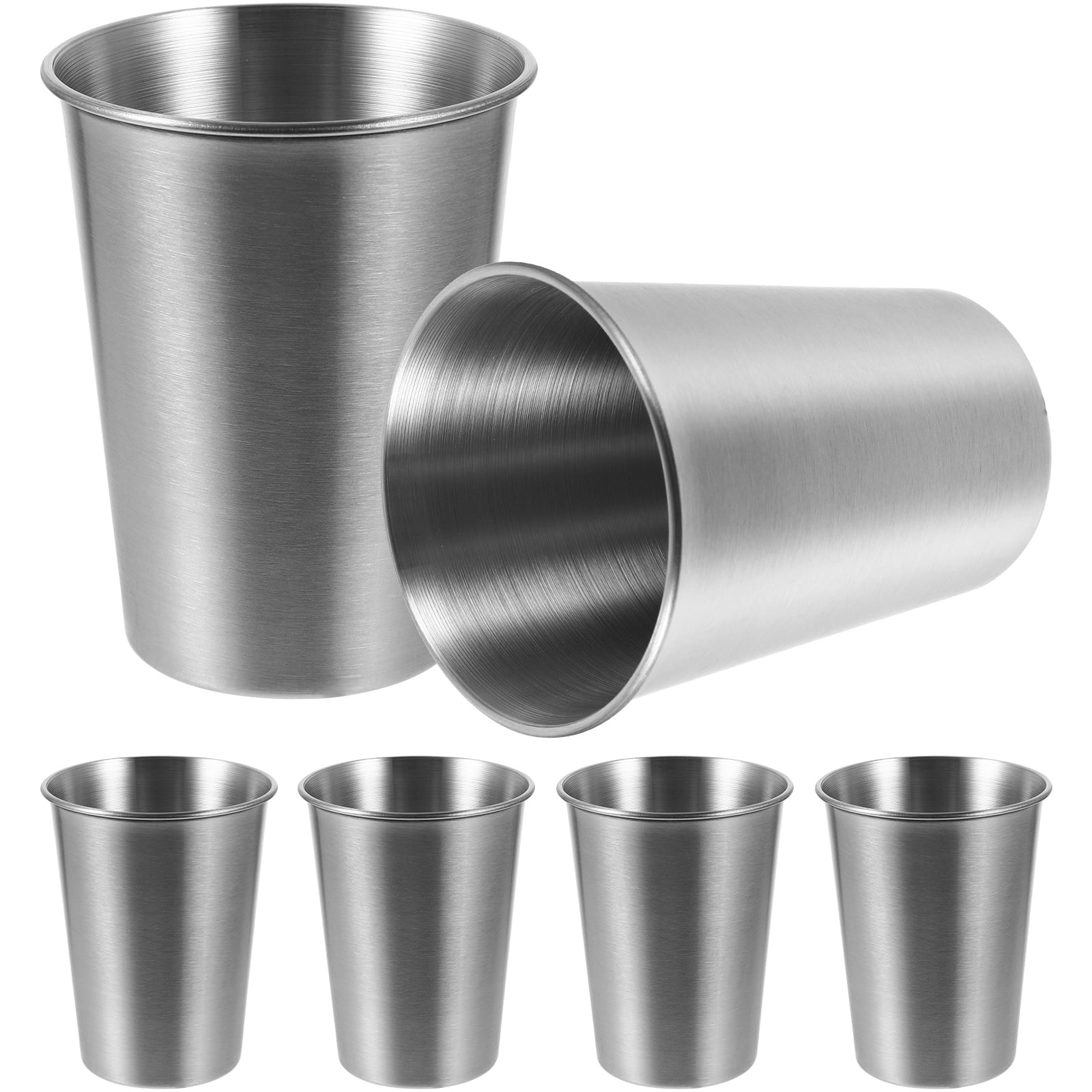 Set of 6 Stainless Steel 350ml Drinking Glasses SUS304 Metal Cups for ...