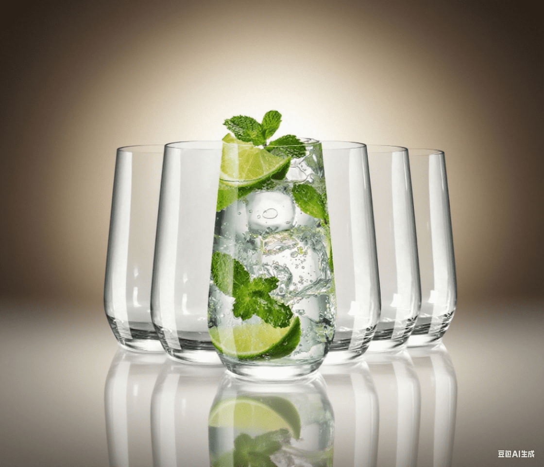 Drinking Glasses Set Of 6, 16.4 Oz Crystal Water Glasses,Tall Glass ...