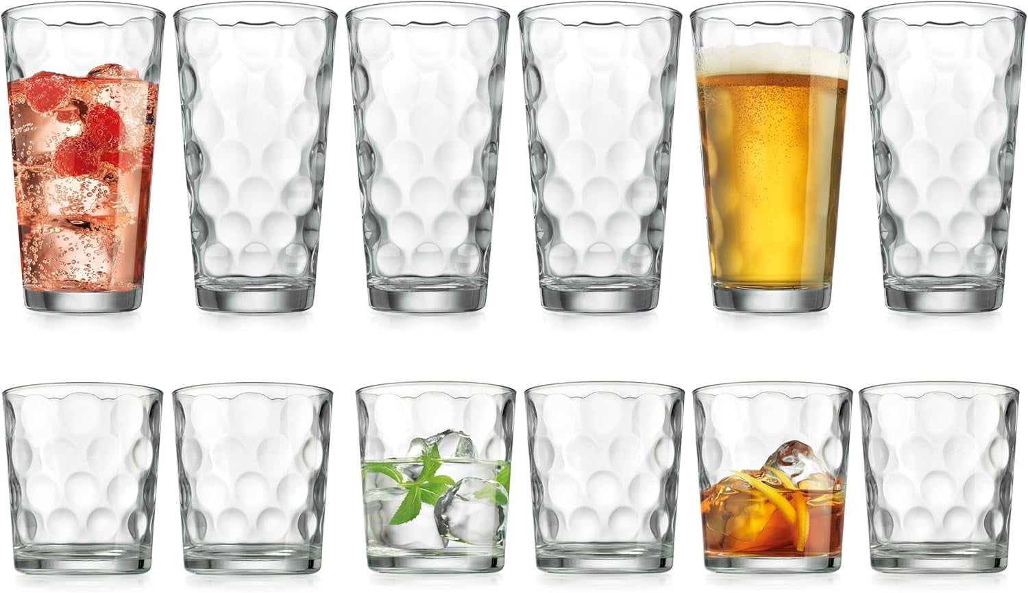 Drinking Glasses Set of Everyday Drinking Glasses. Mixed Drinkware ...