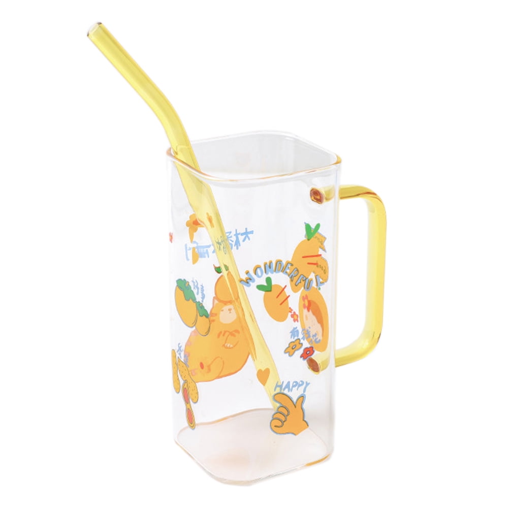 Drinking Glasses With Handle Straw,Square Glasses,Cute Bar Glassware ...