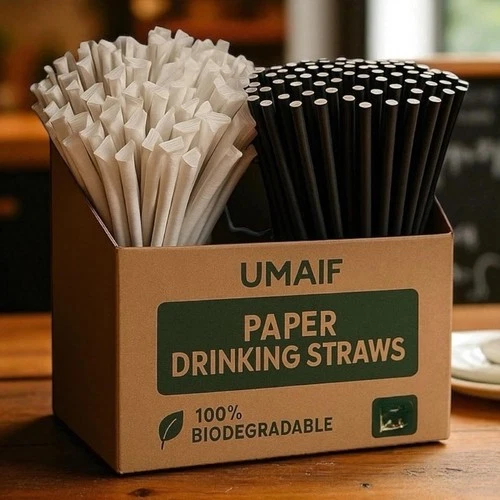 Drinking Paper Wrapped Straws Biodegradable Compostable 7.75 X 0.24 ...