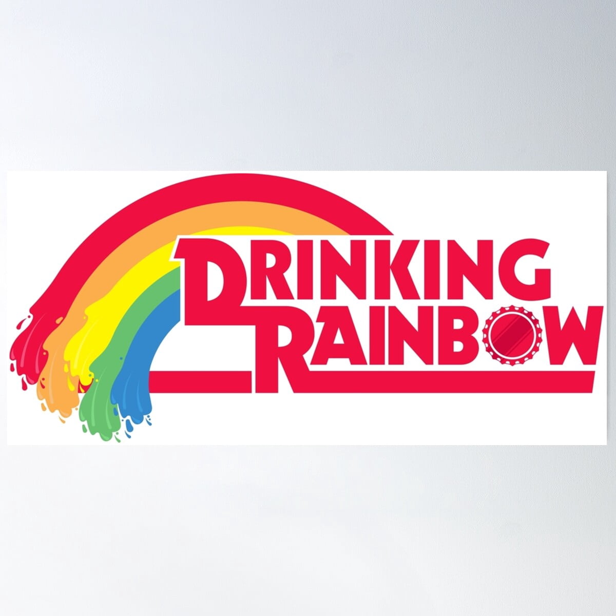 Drinking Rainbow Poster Wall Art Modern Wall Decor For Living Room ...