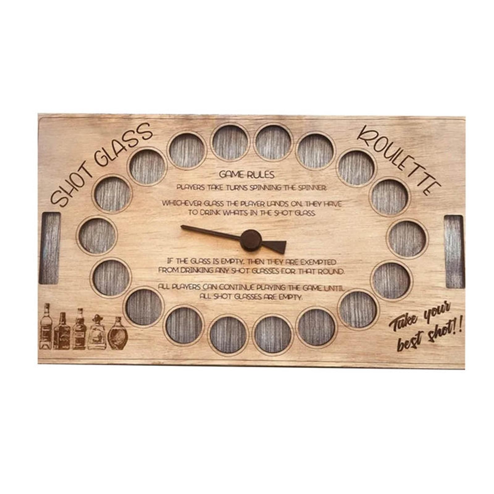 Drinking Shot Glass Turntable Game Set, 18 Hole Roulette Wheel Glass ...