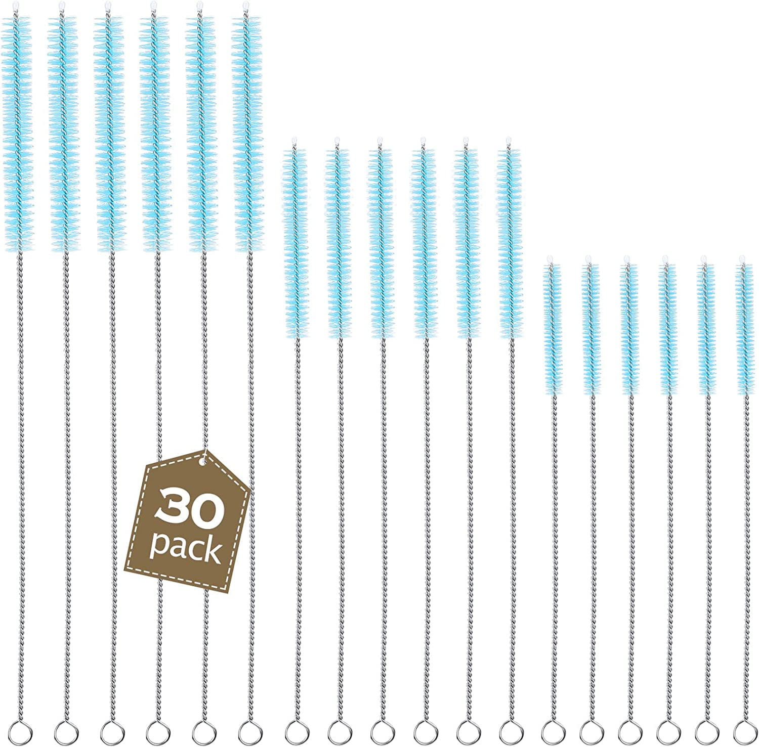 Drinking Straw Cleaner Brush Kit, 3 Size Extra Long Pipe Cleaner ...