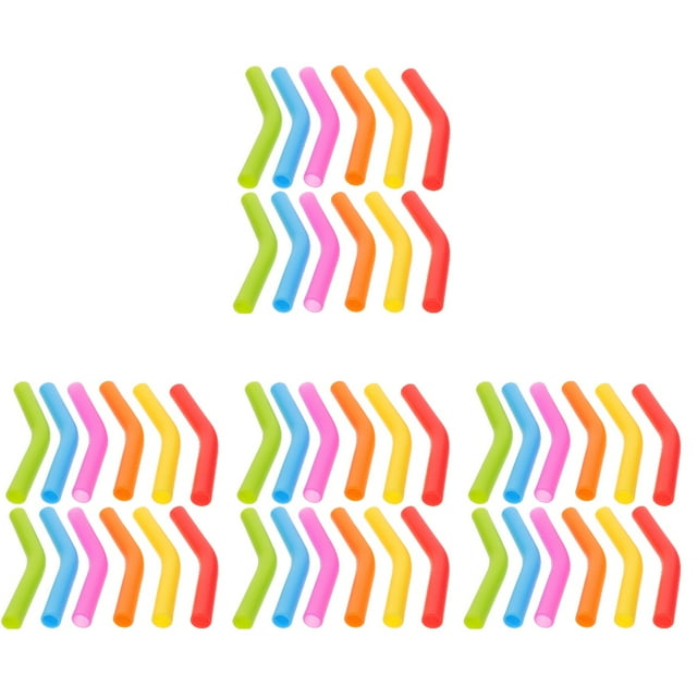 Drinking Straw Cover Stainless Steel Reusable Metal Straws Rubber Party ...